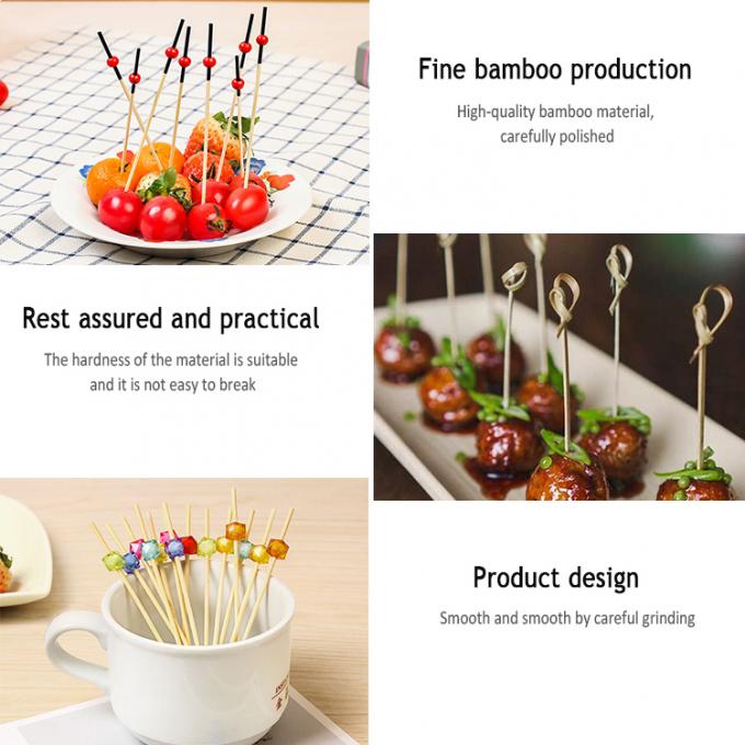 Party Decoration 8cm Bamboo Food Sticks For Appetizers Drinks