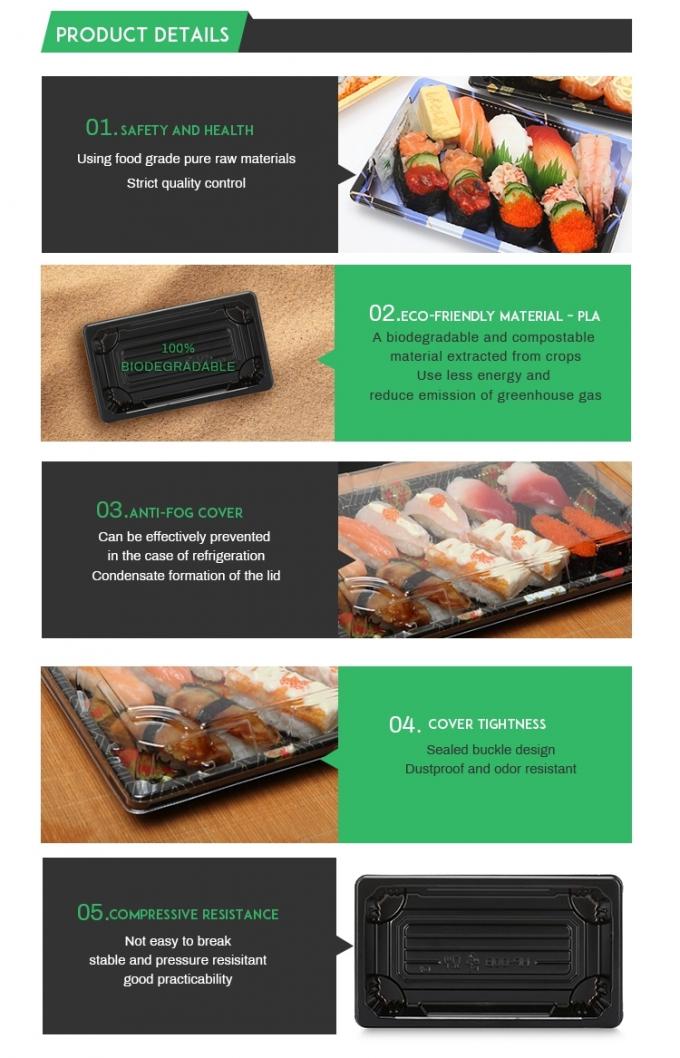 Japanese Take-Out Disposable Plastic Sushi Box Container Tray